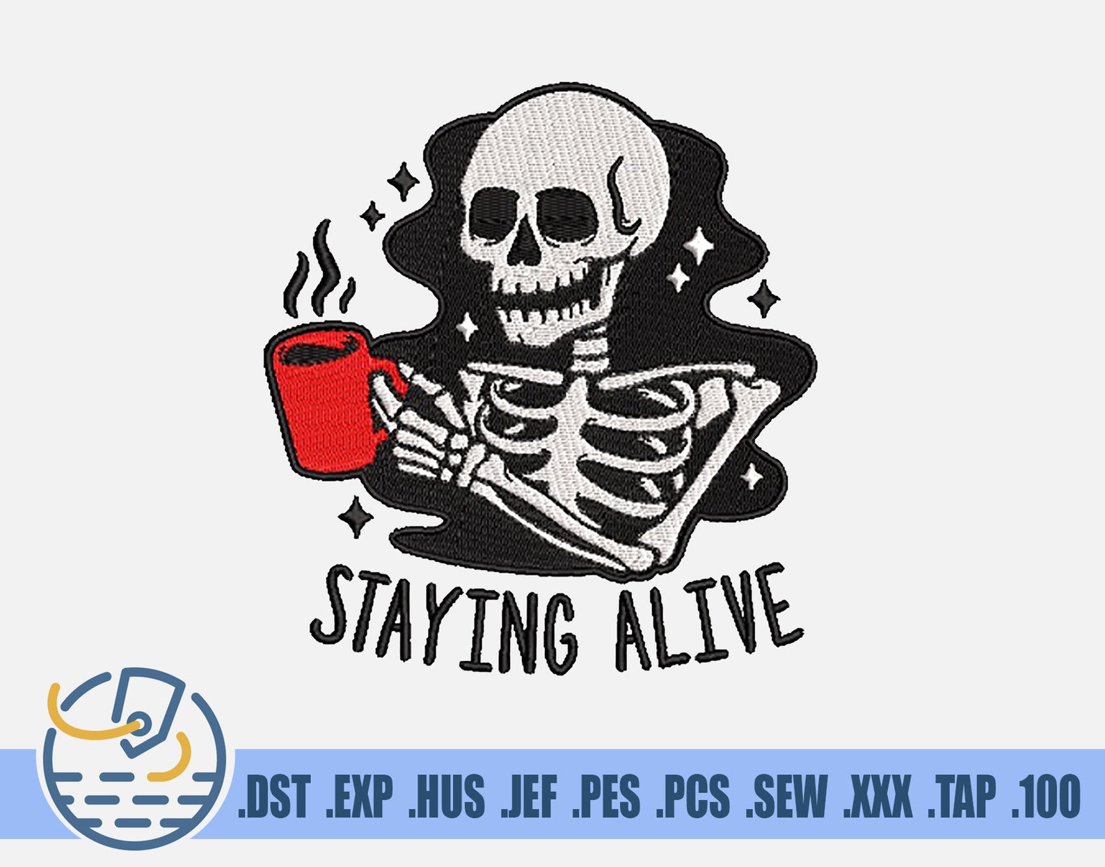 Skeleton Embroidery File Instant Download Halloween - Etsy