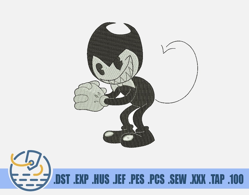 Bendy Embroidery File Instant Download Vintage Animation - Etsy