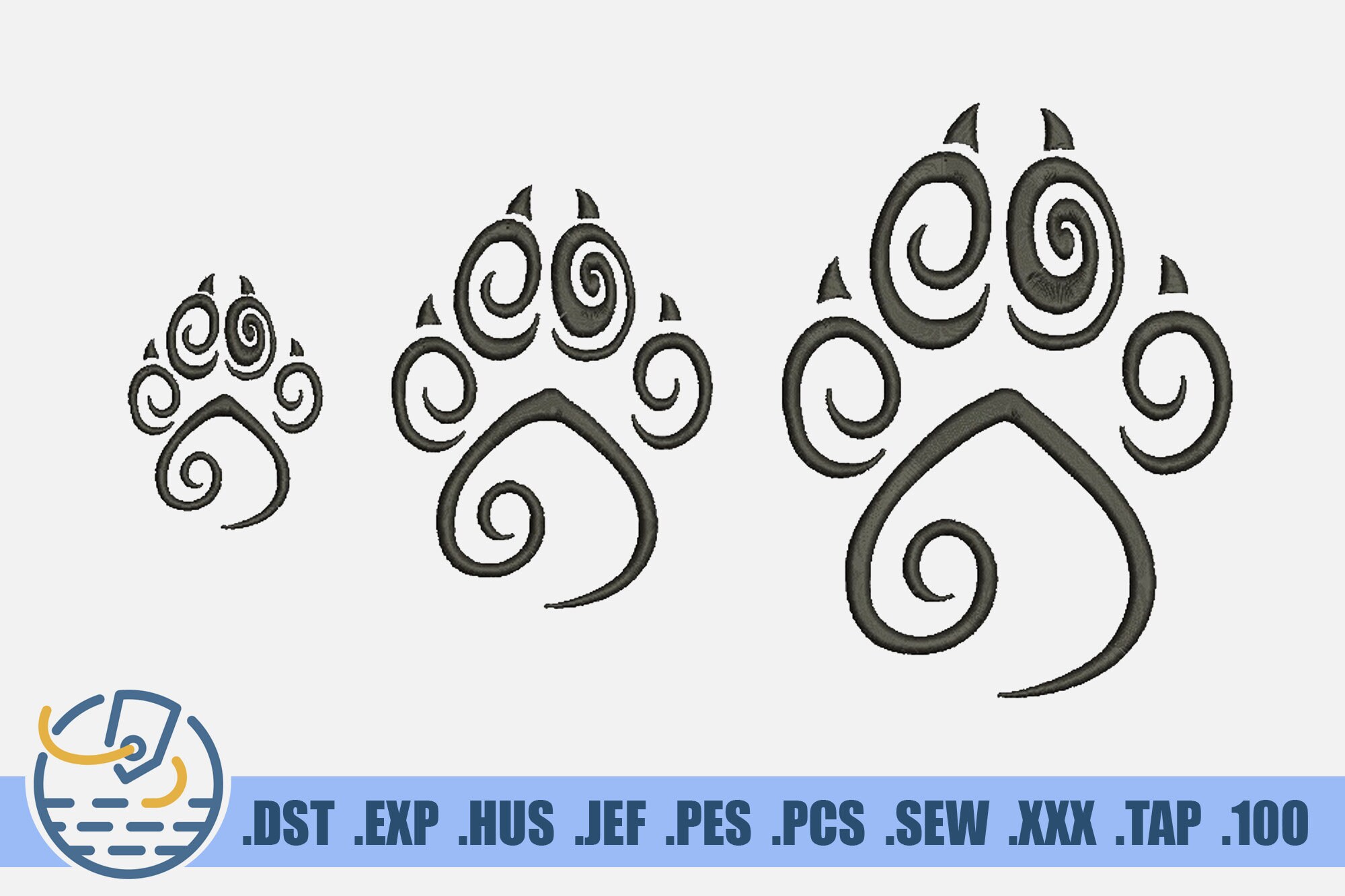 Paw Embroidery File Instant Download Wolf Spirit Pattern | Etsy