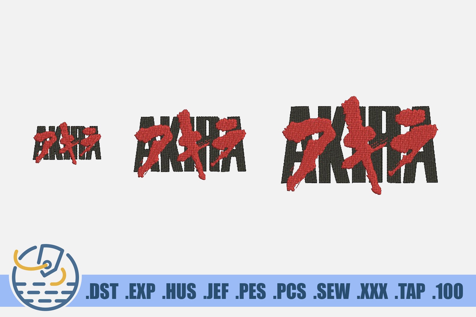 Akira Embroidery File Instant Download Anime Text Design for Clothing ...