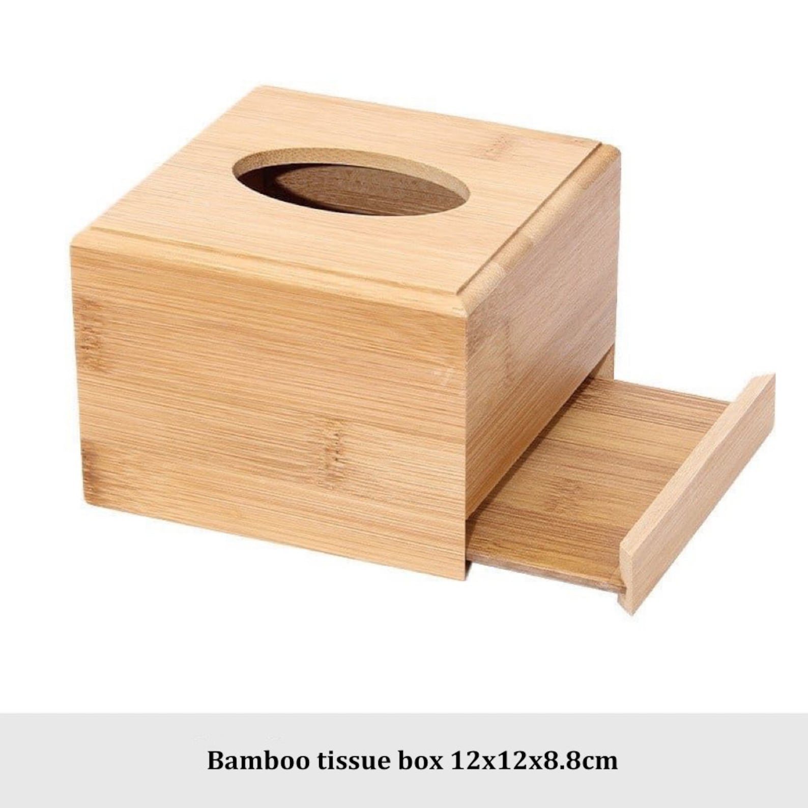 Natural Wooden Bamboo Square Tissue Box Eco Friendly Tissue Dispenser ...