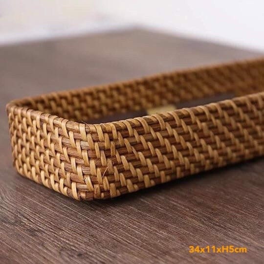 Handwoven Natural Rattan Tray Personalized Rattan Tray - Etsy