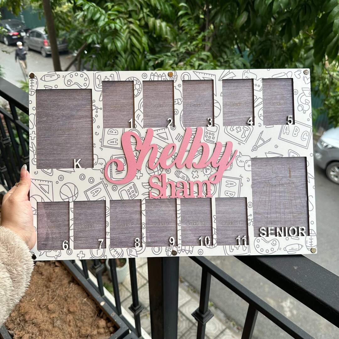 Personalized Kinder to Graduation School Picture Frame, Grade School ...