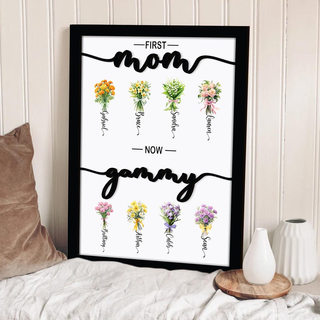 Custom Birth Month Flower Sign, Personalized Mother’s Day Sign for Mom ...