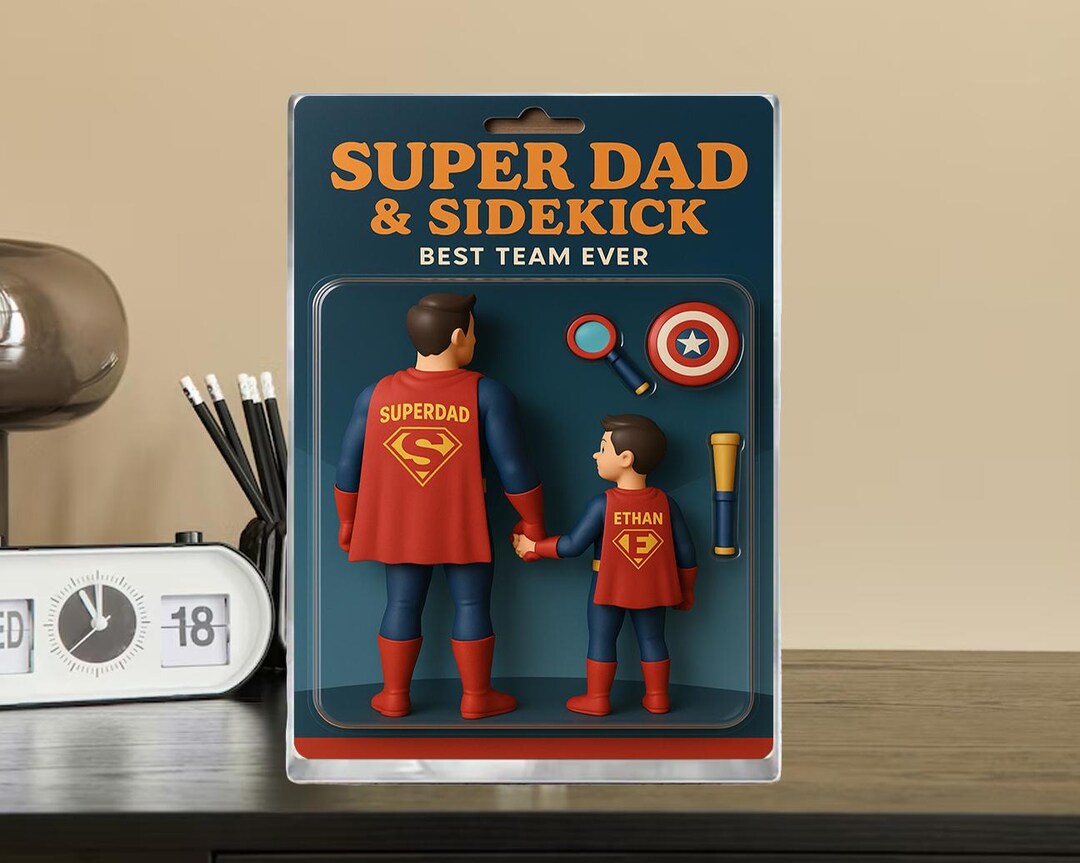 Customize Super Dad Sidekick Figurine Acrylic Block, Super Dad ...