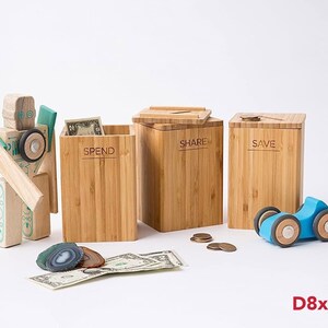 Bamboo Saving Money Box, Personalized Box, Multipurpose Box, Custom ...