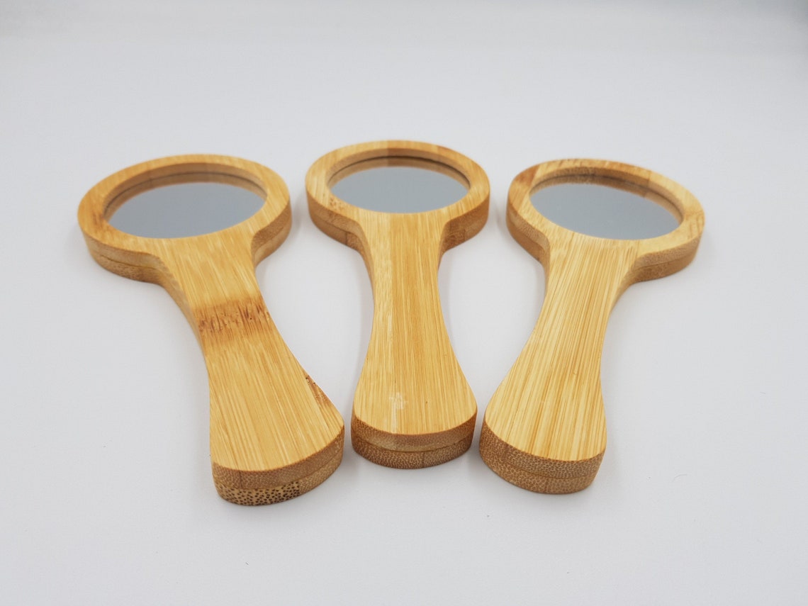 High quality bamboo hand mirror Personalized bamboo mirror | Etsy