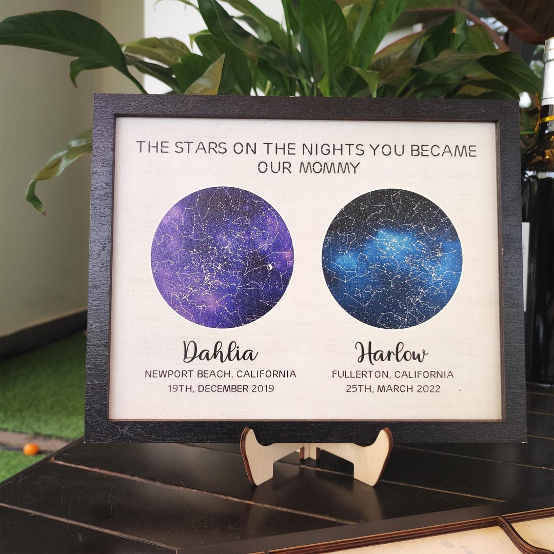 Personalized Moons Phase Frame With Kids Names, Custom Moons Phase ...