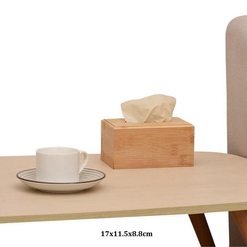 Natural Wooden Bamboo Square Tissue Box Eco Friendly Tissue Dispenser ...