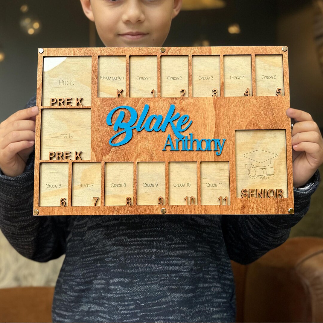 Personalized Grade School Photo Frame, Pre K to Graduation School ...