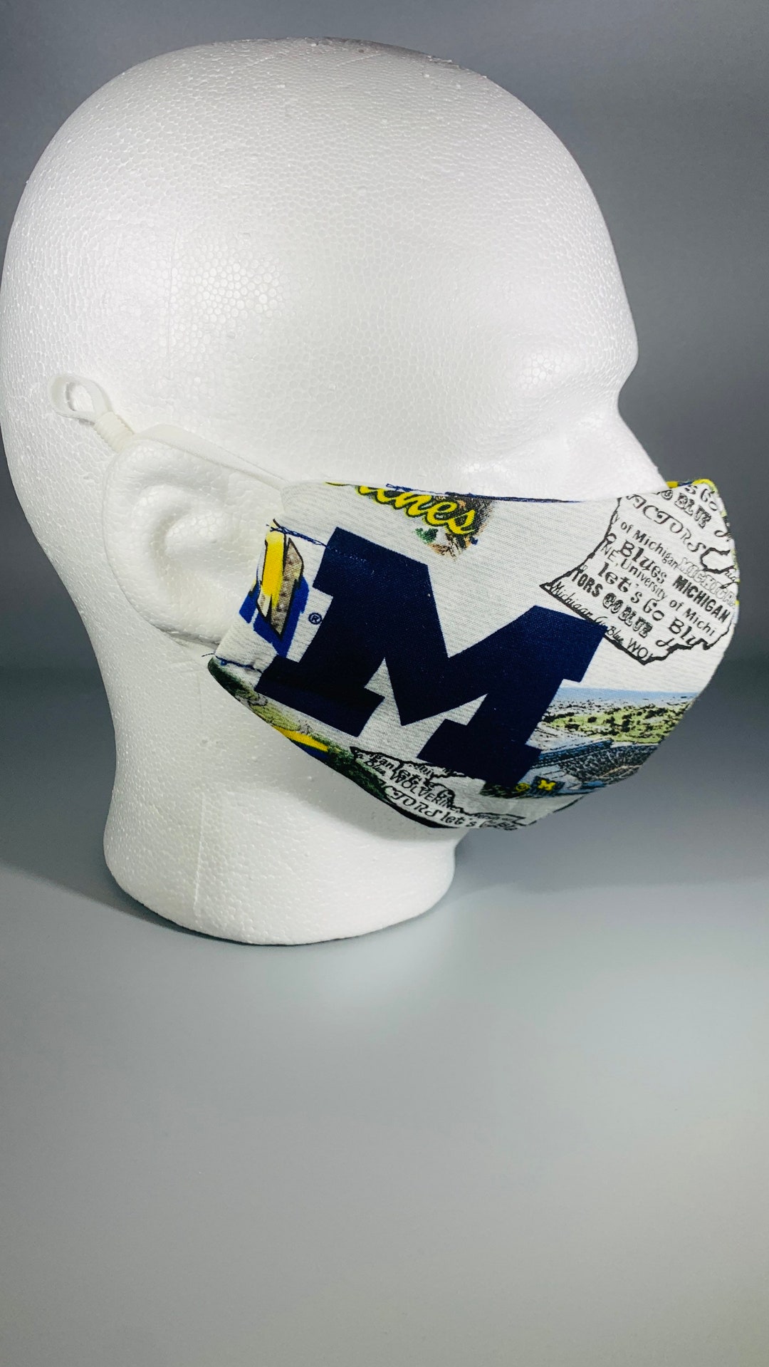 University of Michigan U of M Filtered Layered Adjustable Straps Face ...