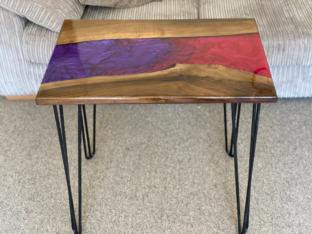 Pink and Purple Epoxy Resin River Table - Etsy