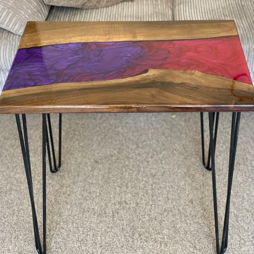 Pink and Purple Epoxy Resin River Table - Etsy