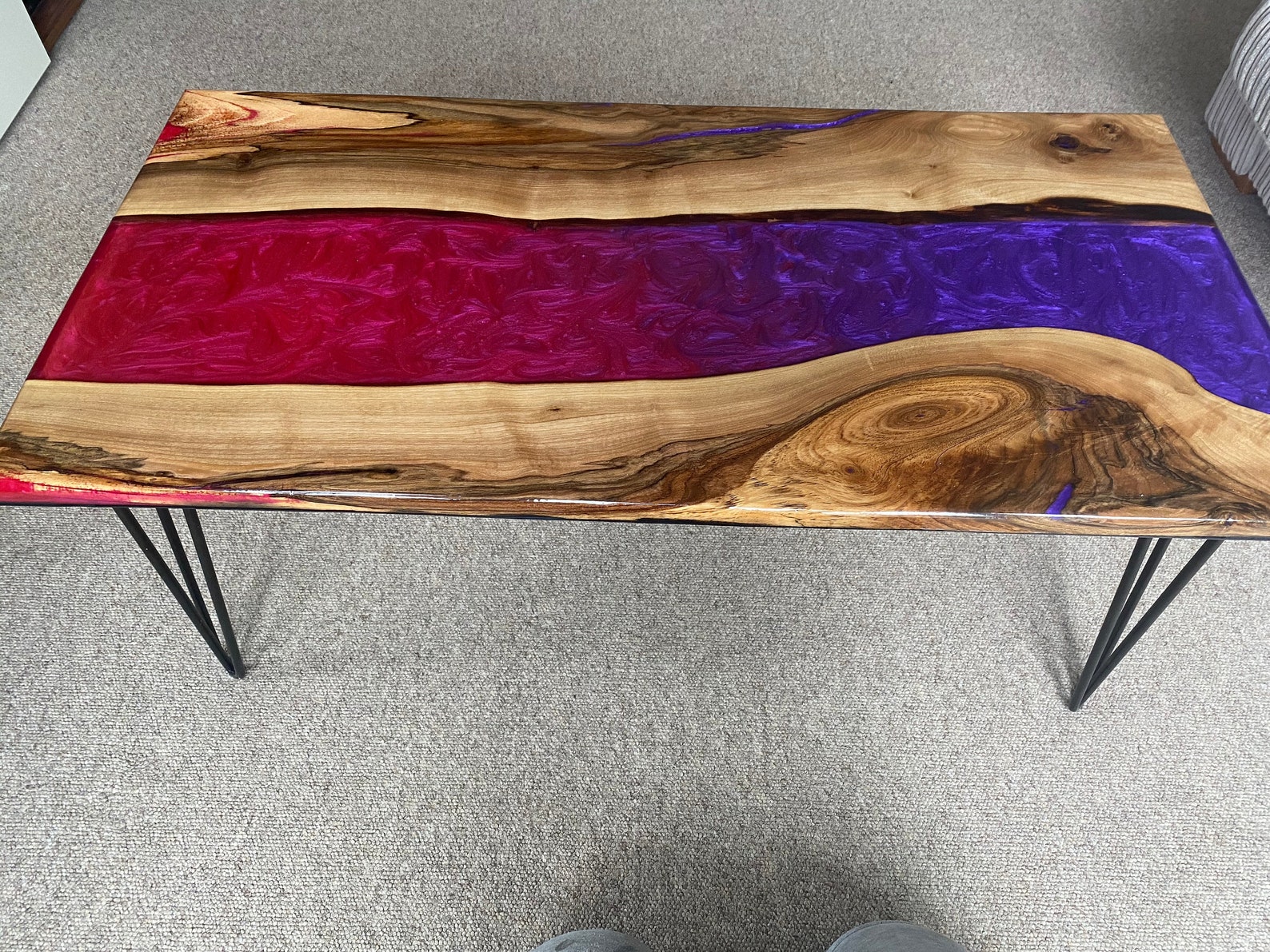 Pink and Purple Epoxy Resin River Table - Etsy