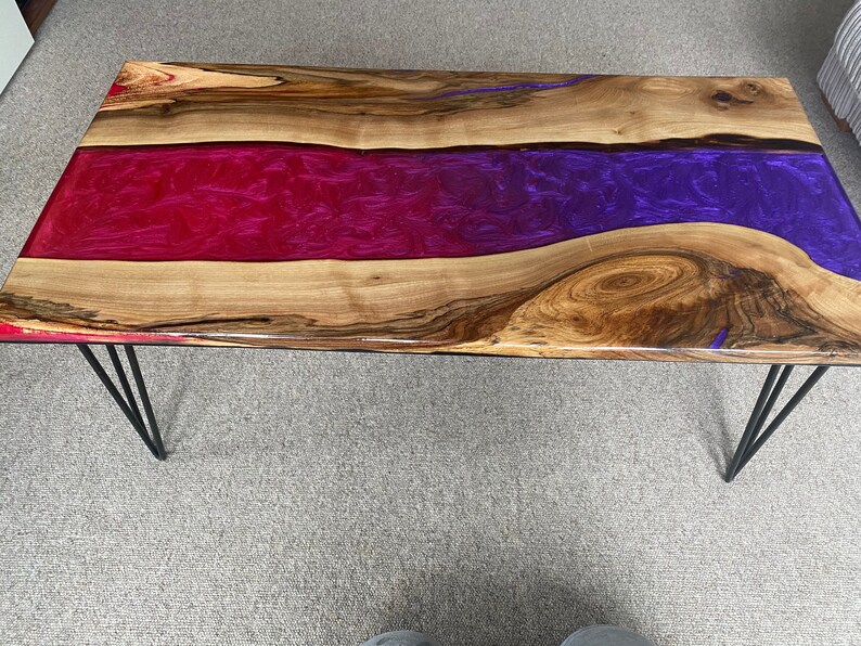 Pink and Purple Epoxy Resin River Table - Etsy