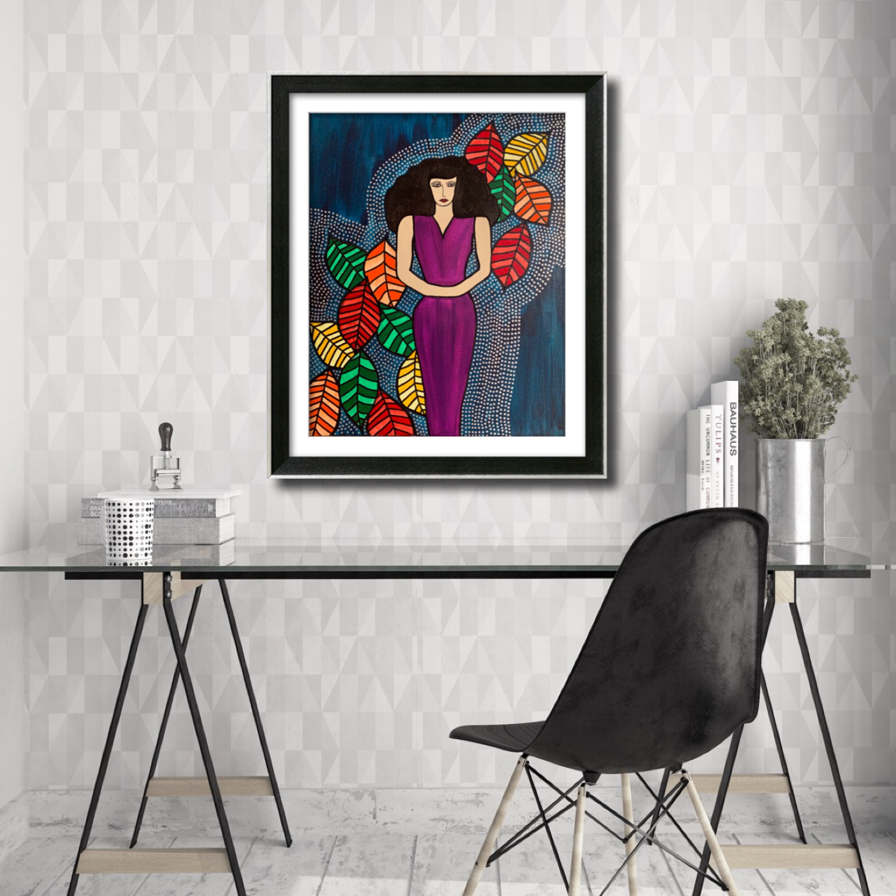 Original Art Print Unique Vibrant Colors Leaves Art Work - Etsy