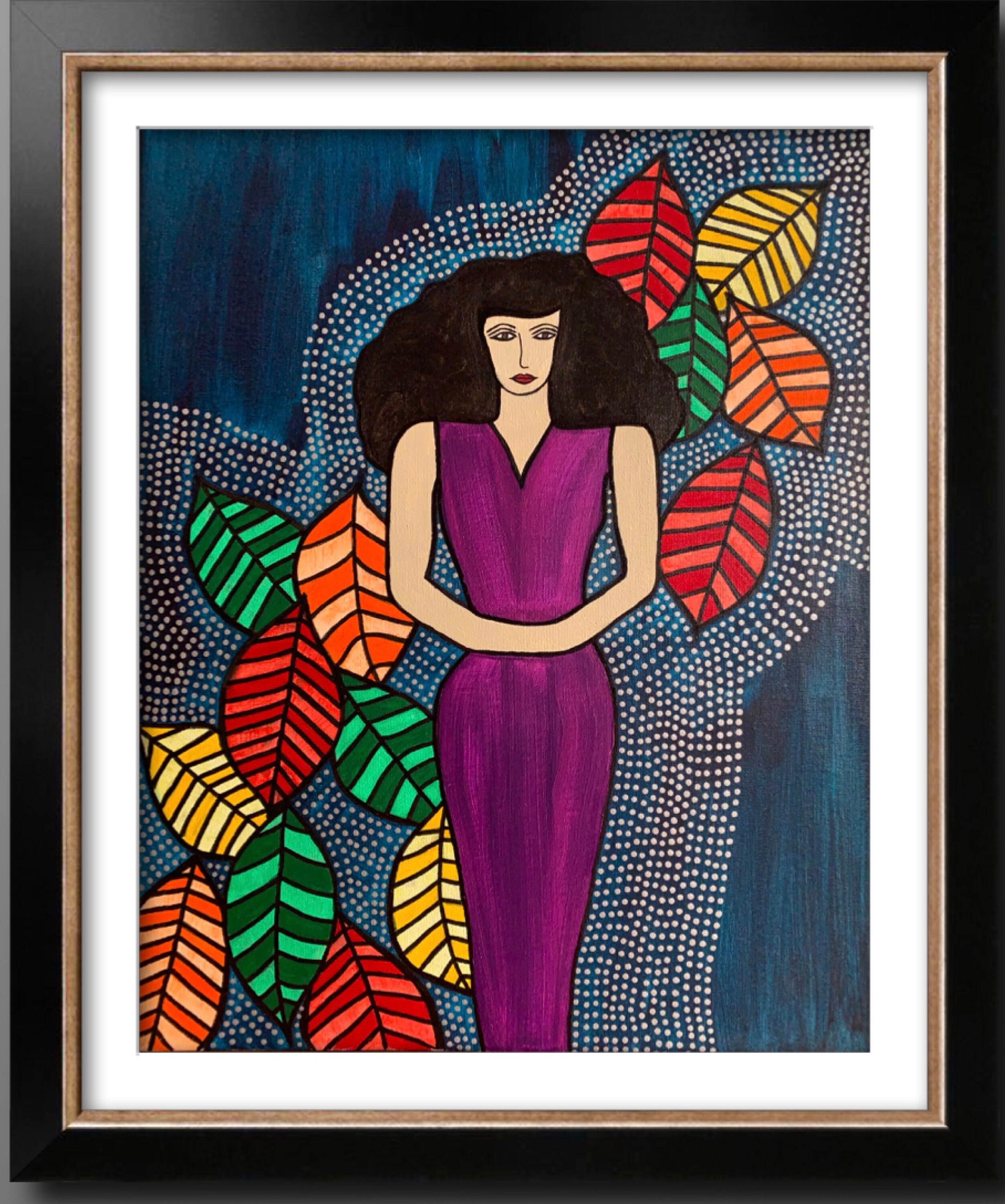 Original Art Print Unique Vibrant Colors Leaves Art Work - Etsy