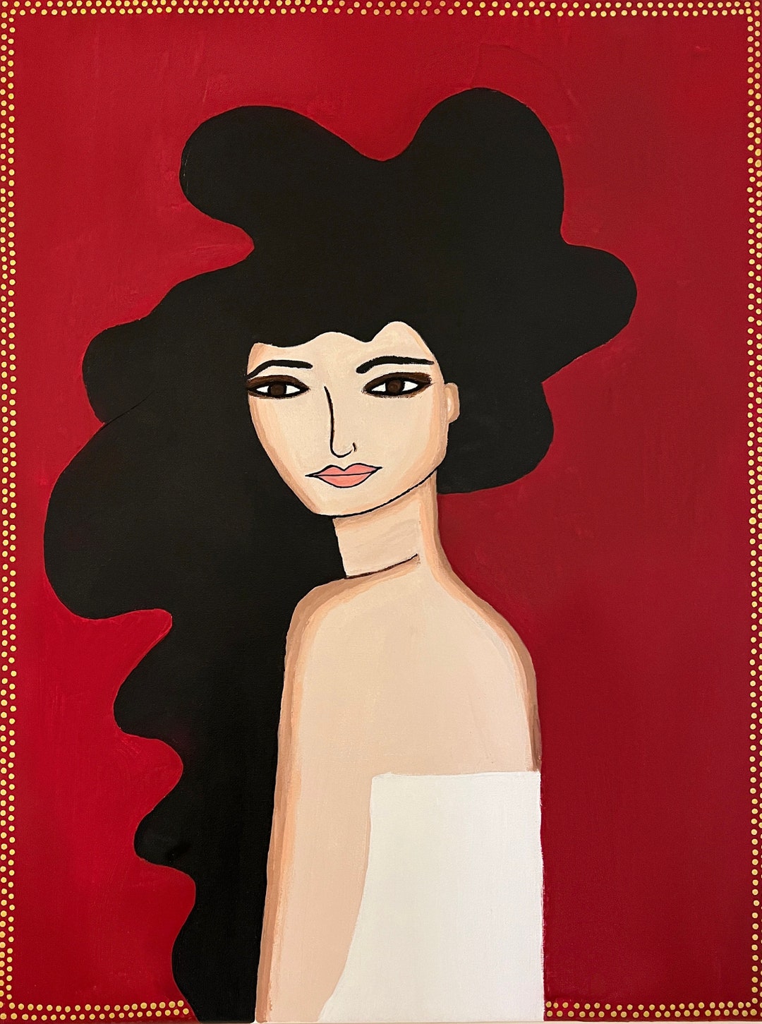 Original Art Print, Art Work, Woman Portrait, Red Lady - Etsy