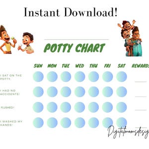 Luca Potty Chart, Toddler Potty Chart, Rewards Chart, Printable, Potty ...