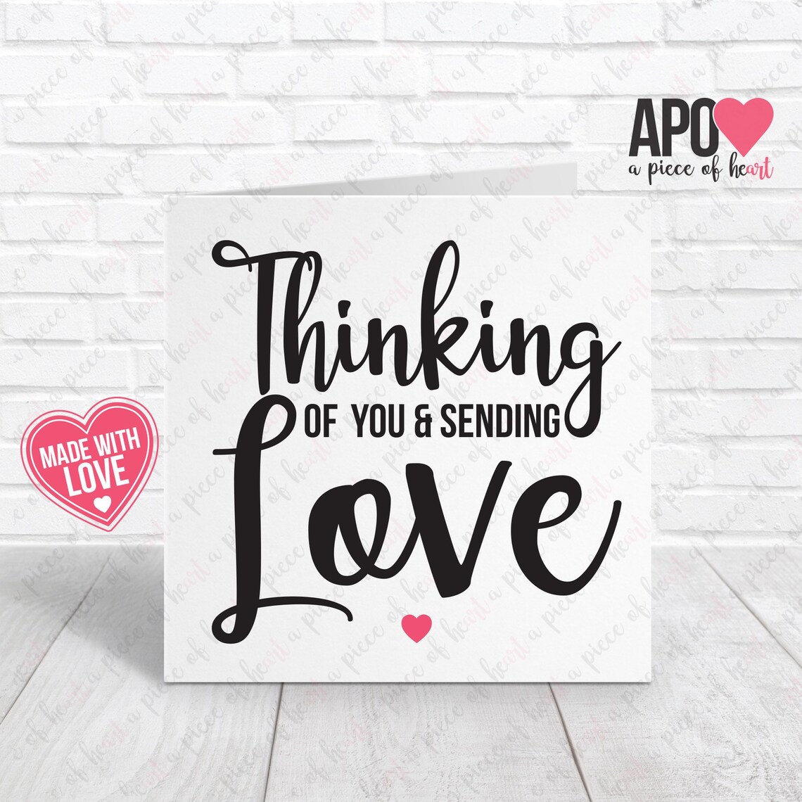 Thinking of You and Sending Love Card - Etsy