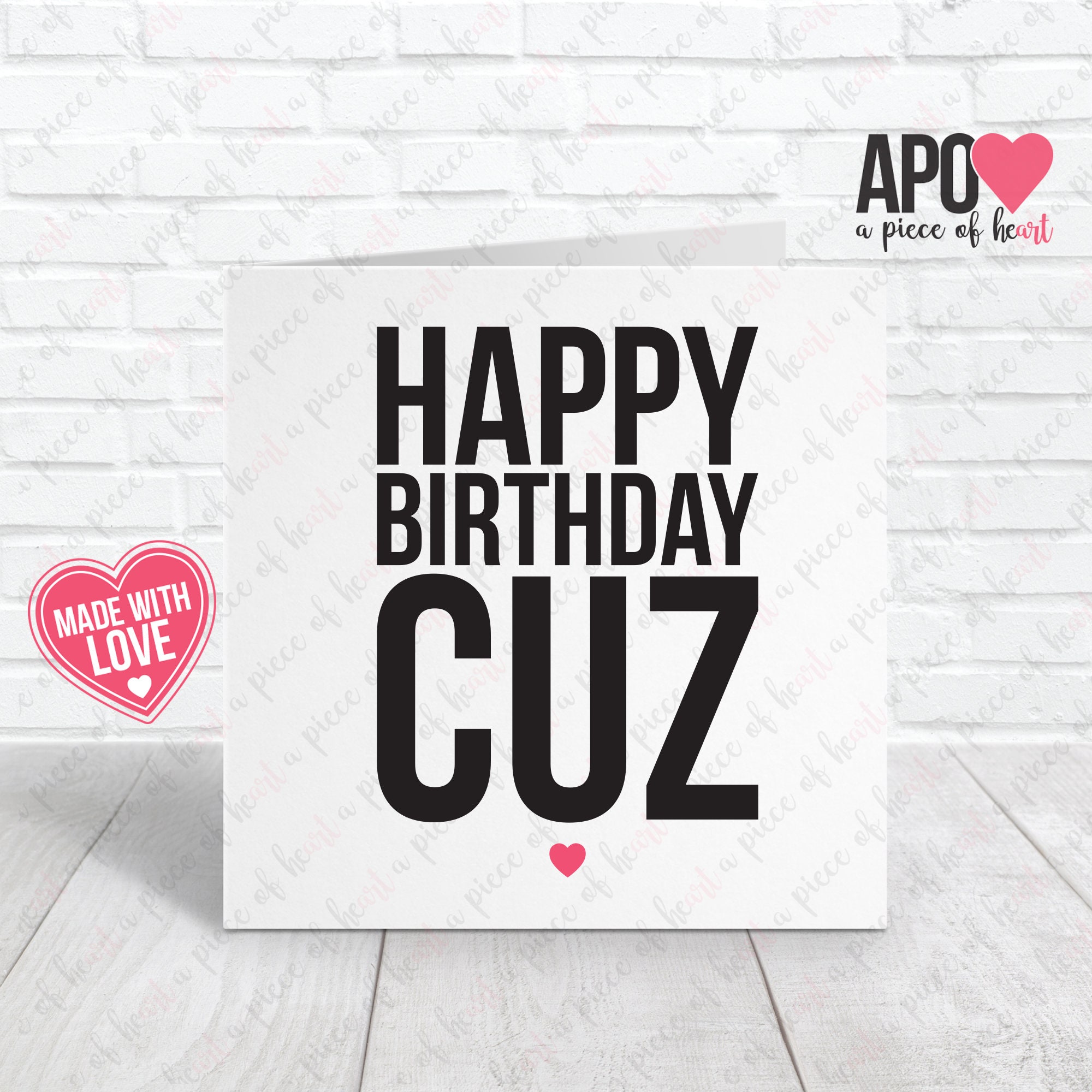 Happy Birthday Cuz Cousin Card - Etsy