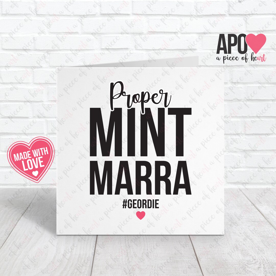 Proper Mint Marra Geordie Card - Etsy