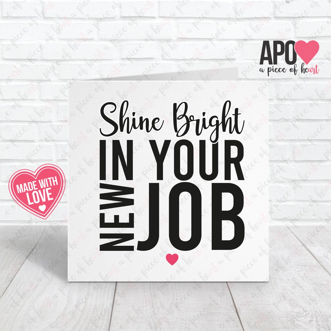 Shine Bright in Your New Job - New Job Card - Etsy UK