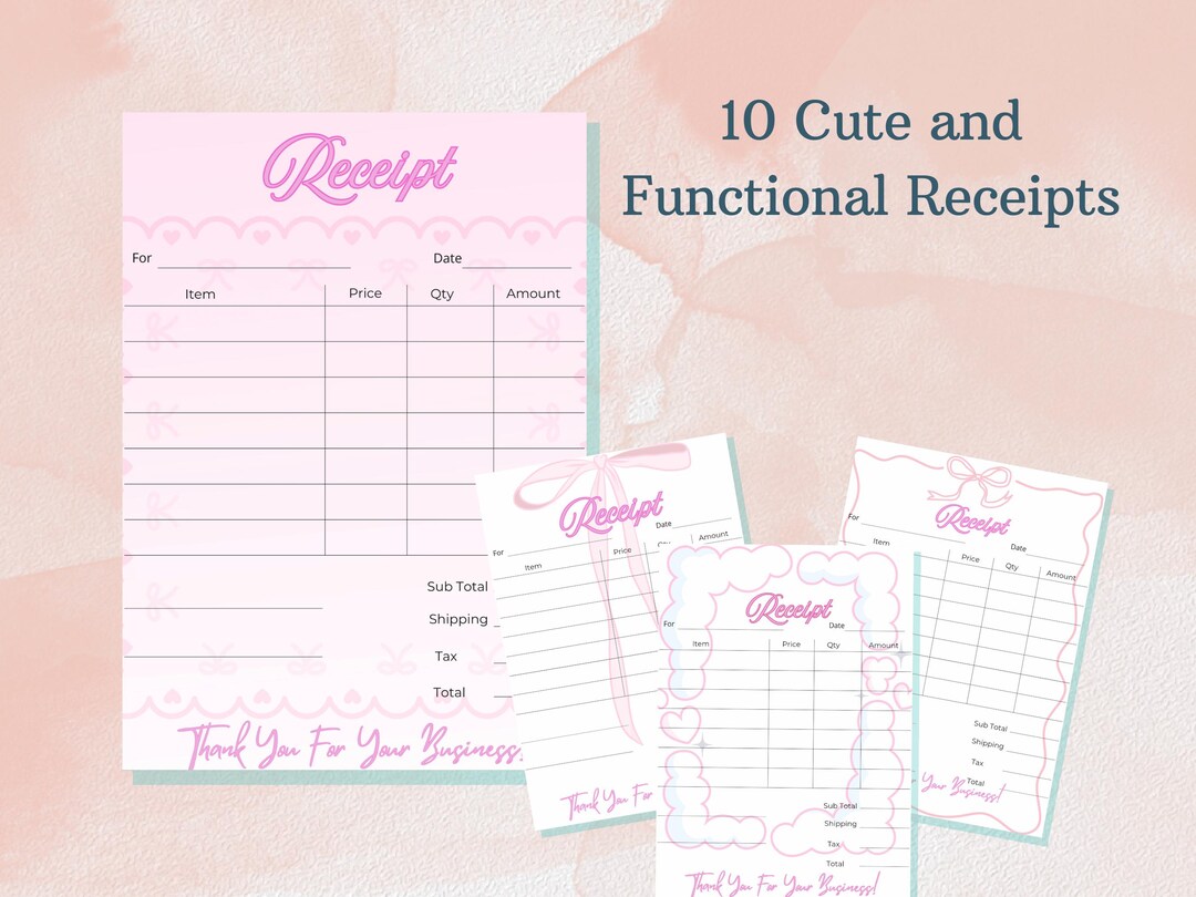 Cute Digital Receipt Bundle – 10 Kawaii-inspired Designs - Etsy