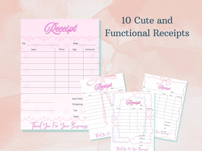 Cute Digital Receipt Bundle – 10 Kawaii-inspired Designs - Etsy