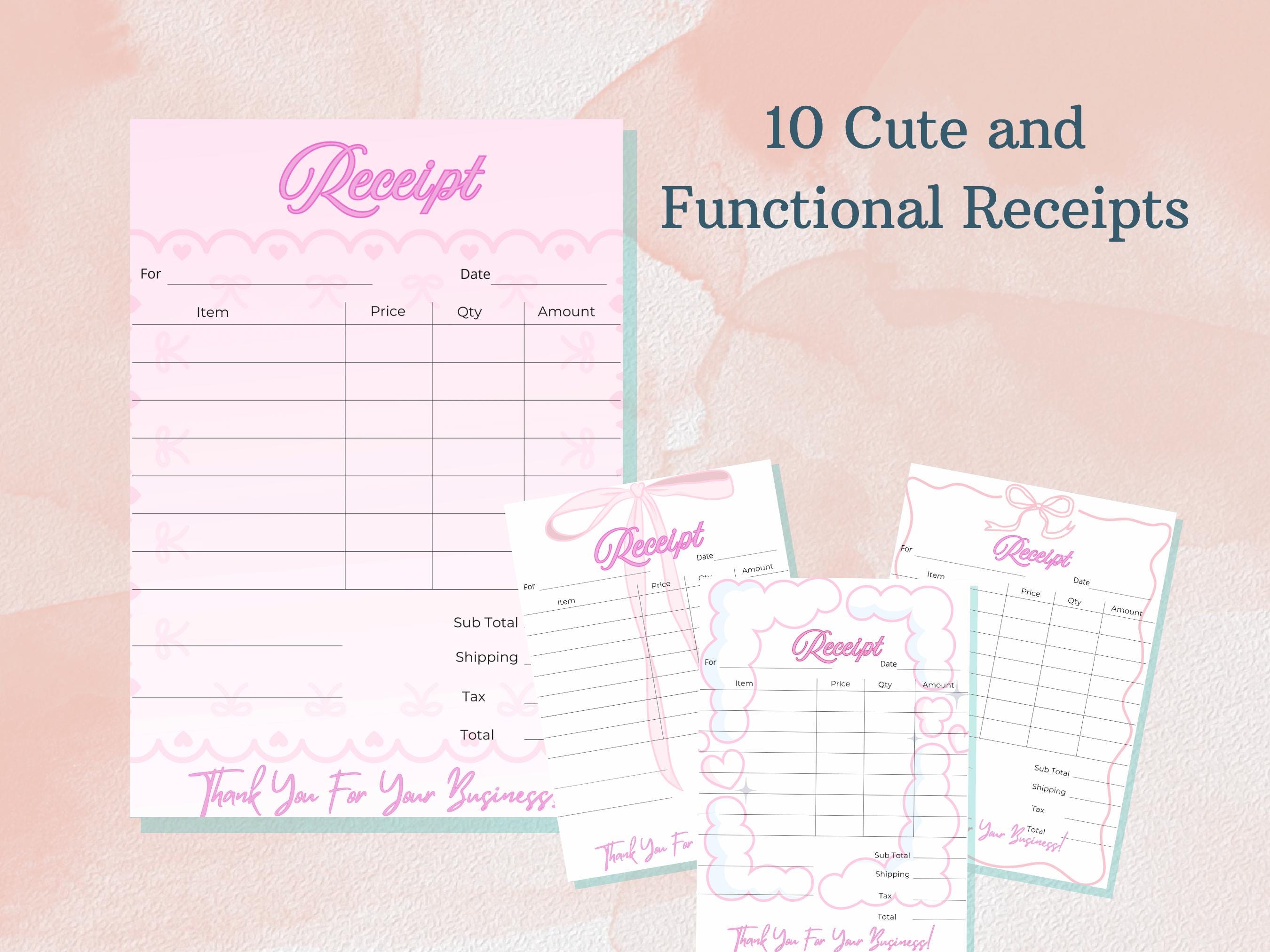 Cute Digital Receipt Bundle – 10 Kawaii-inspired Designs - Etsy