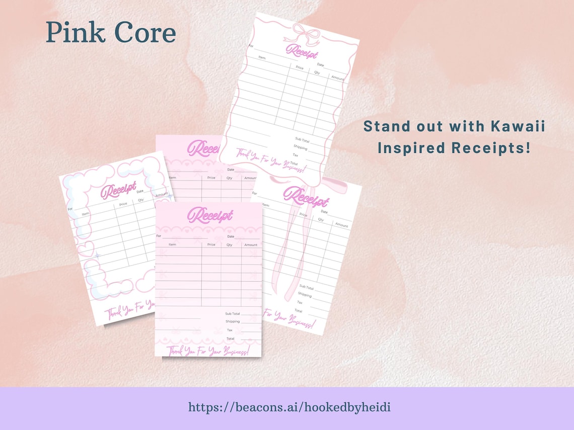 Cute Digital Receipt Bundle – 10 Kawaii-inspired Designs - Etsy