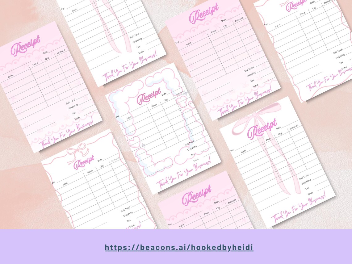 Cute Digital Receipt Bundle – 10 Kawaii-inspired Designs - Etsy