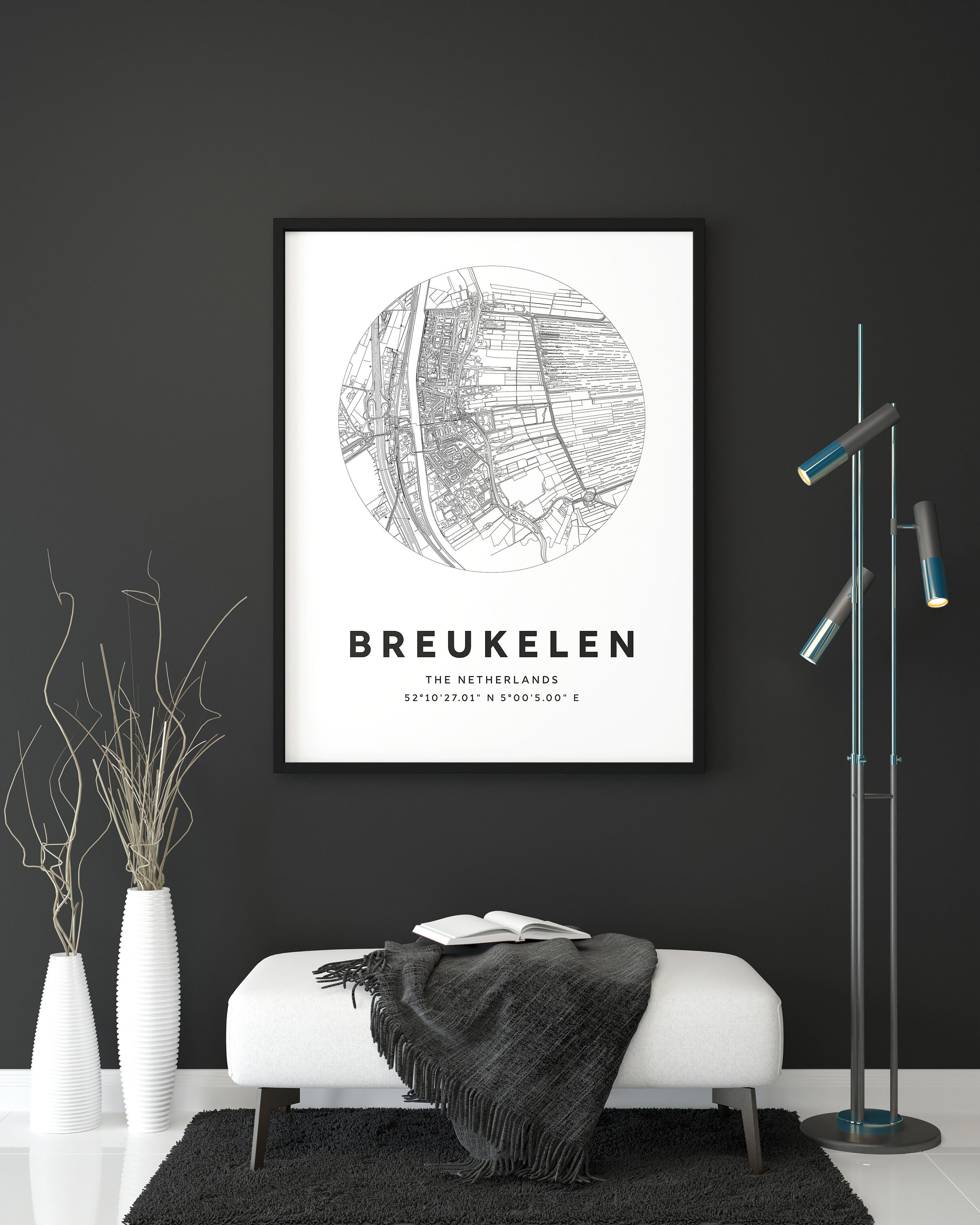 Cartel imprimible mapa de Breukelen cartel de Breukelen - Etsy México