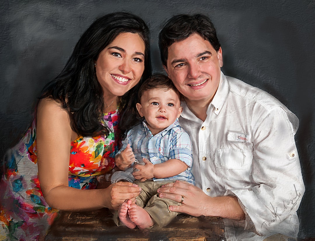 Custom Family Oil Portrait Combined From Your Pictures to Make Your ...