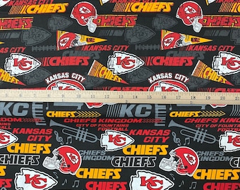 NFL Football Retro Fabric KC Kansas City Chiefs or New | Etsy