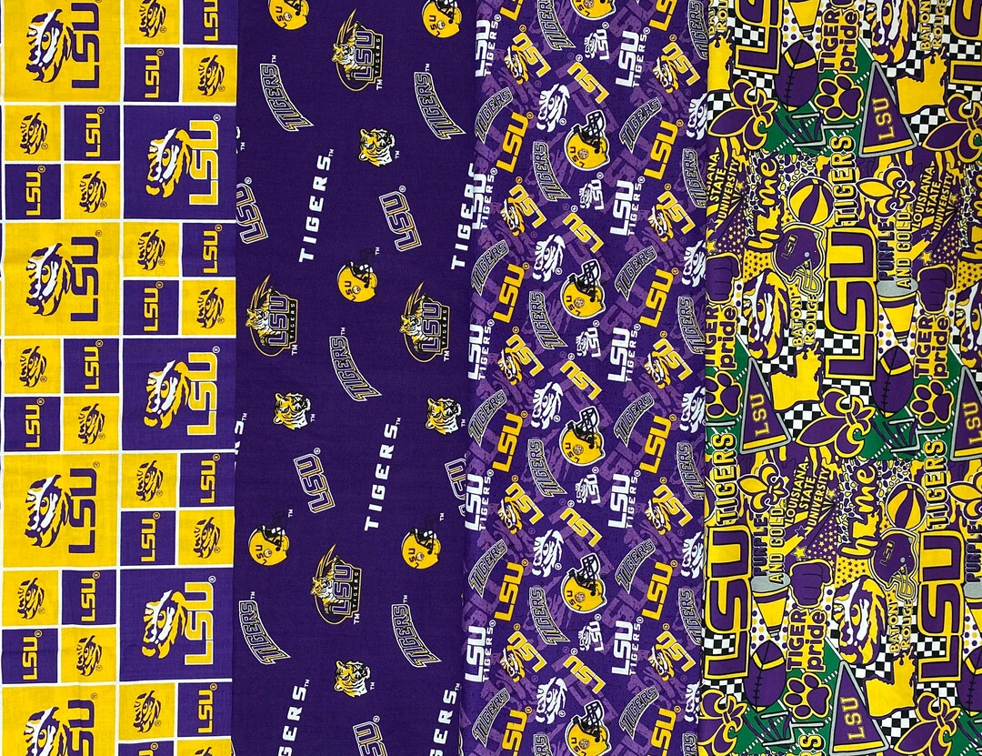 NCAA LSU Louisiana State University Tigers, 4 Designs, 100% Cotton ...
