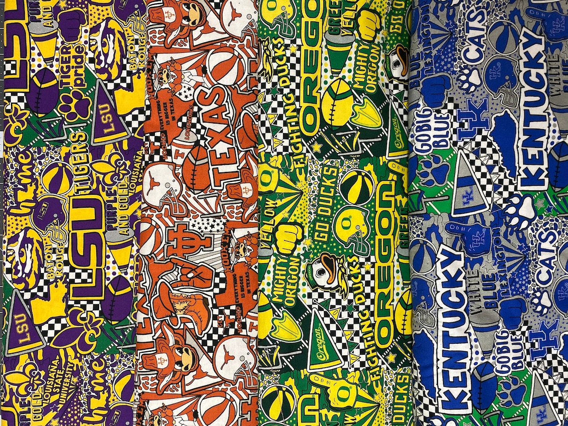 NCAA College University, Pop Art Prints. LSU, Texas, Oregon, Kentucky ...