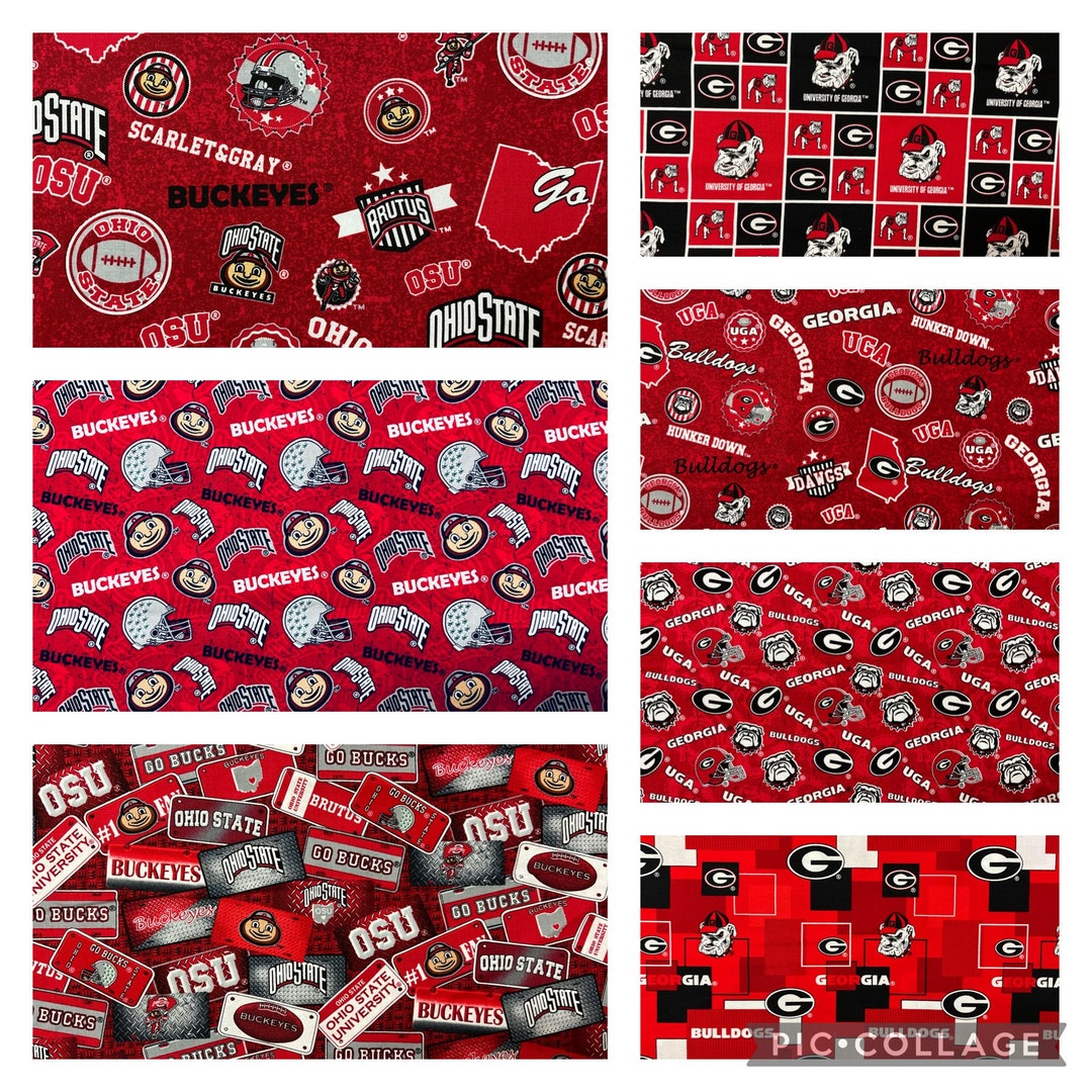 NCAA College University Fabrics, Ohio State Buckeyes or Georgia ...