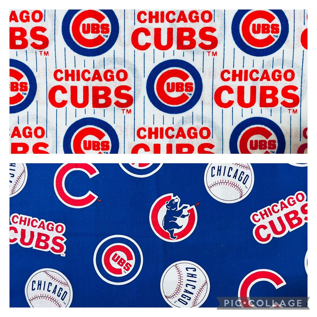 MLB Chicago Cubs Baseball, Rare Vintage, 100% Cotton Fabric, New. White ...