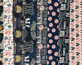 NEW YORK Yankees 60 Wide Cotton Fabric by the Yard by the 1/2 Yard MLB ...