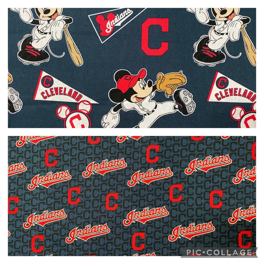 MLB Cleveland Indians Béisbol, 2 patrones, tela 100% algodón, por 1/4 ...
