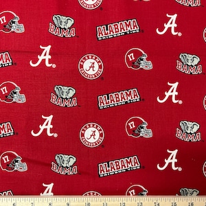 NCAA College University Fabrics, Alabama Crimson Tide, 100% Cotton ...