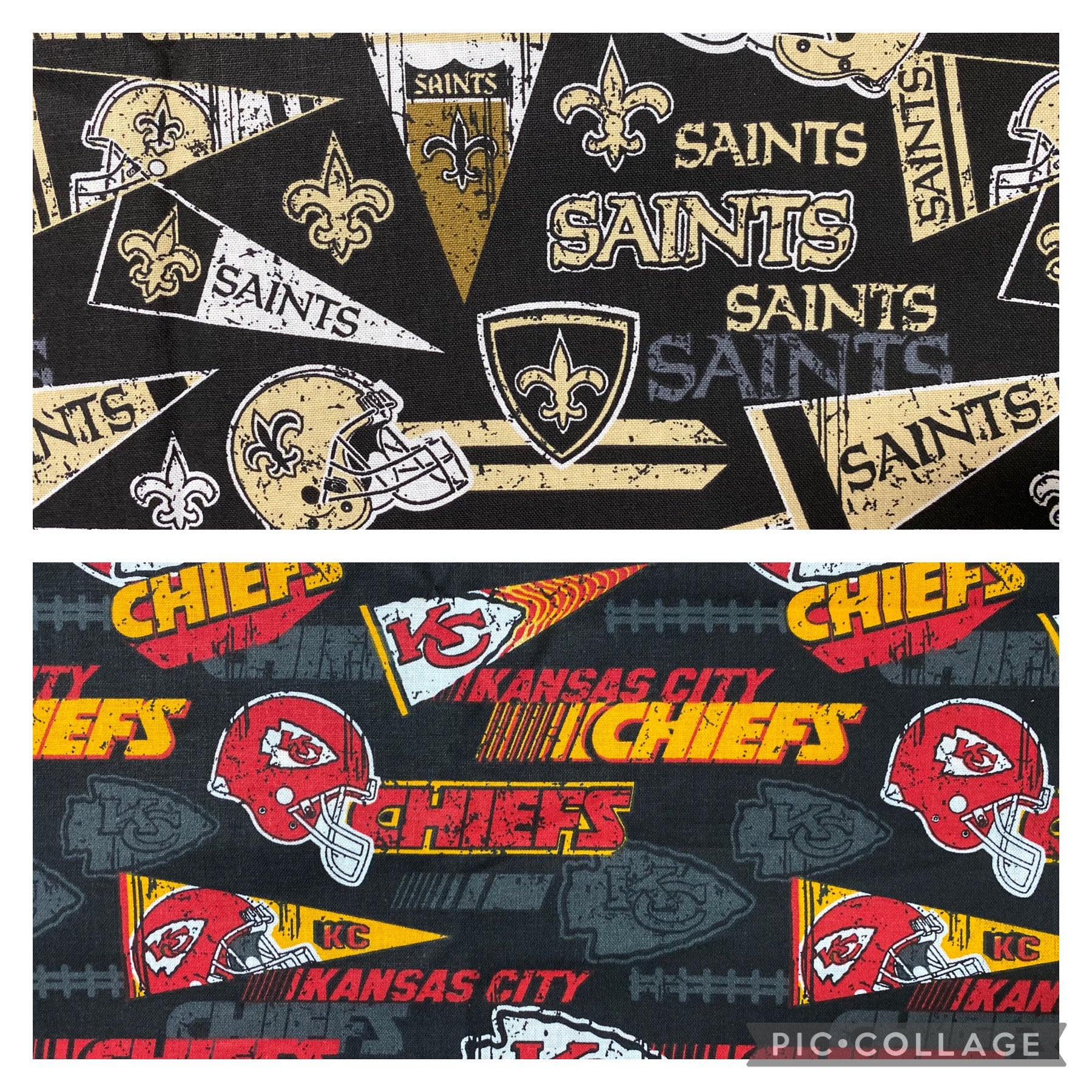 NFL Football Retro Fabric KC Kansas City Chiefs or New - Etsy