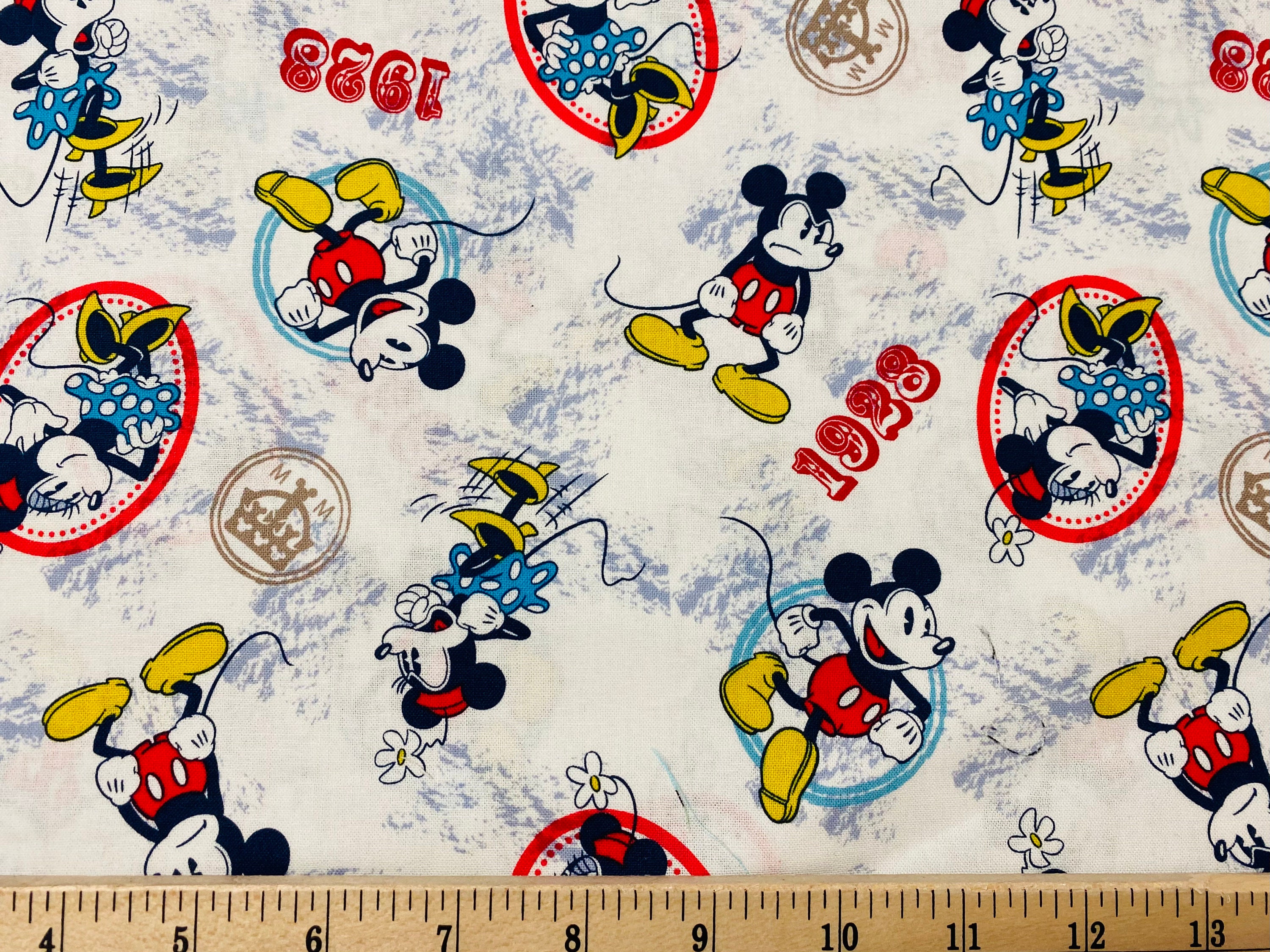 Disney Mickey Minnie Mouse 6 Patterns / Designs 100% Cotton | Etsy