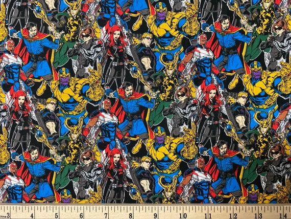Marvel Villains Stacked Packed 100% Cotton Fabric. Sold by | Etsy