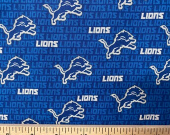 NFL DETROIT LIONS Mini Print Football 100% Cotton Fabric - Etsy