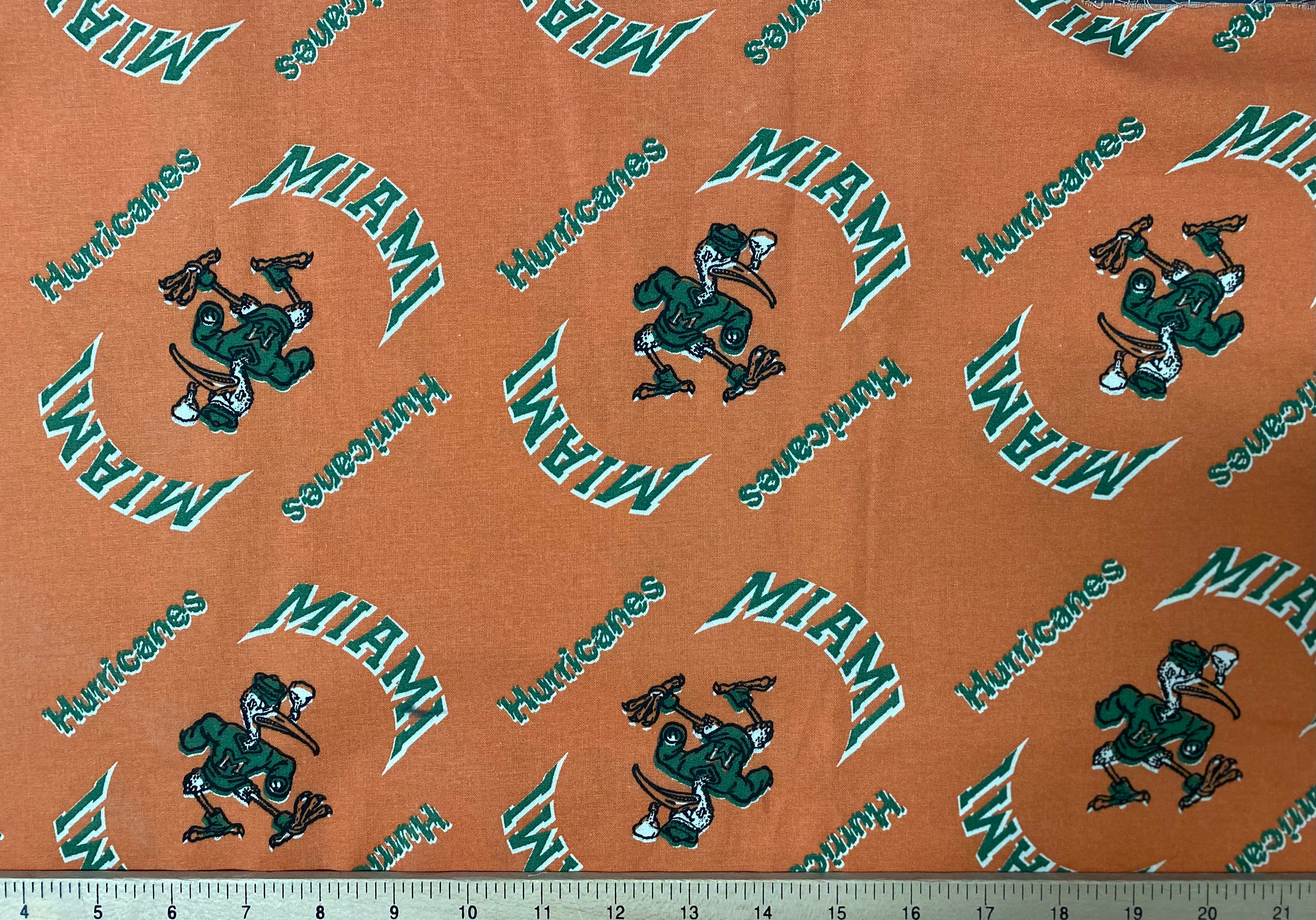NCAA College University of Miami Hurricanes, 4 Designs, 100% Cotton ...