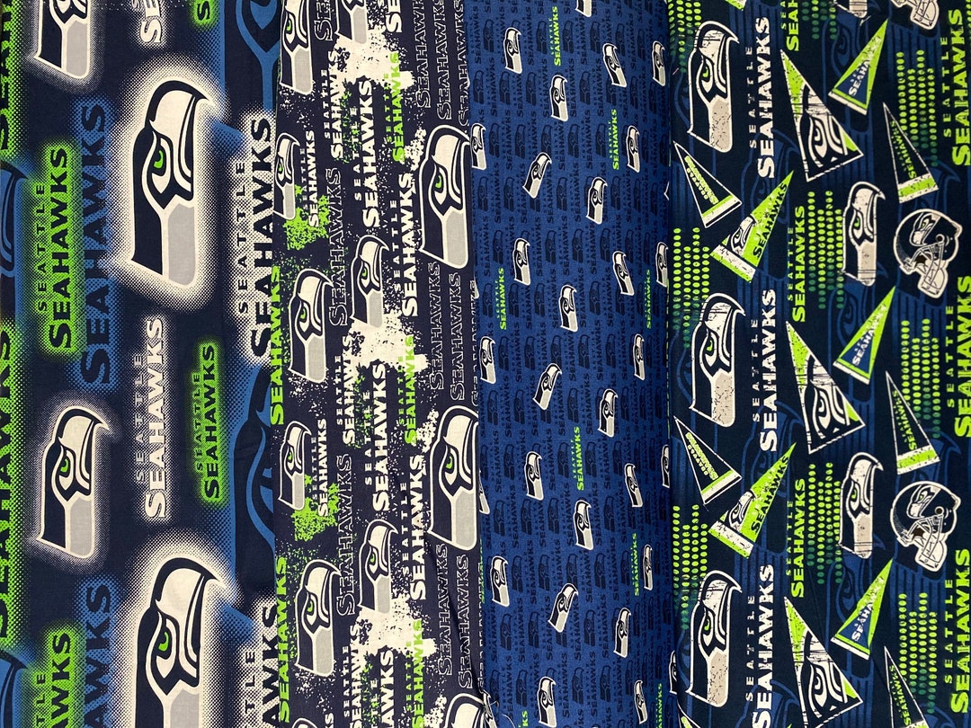 NFL Seattle Seahawks Football, 4 Patterns / Designs, 100% Cotton Fabric ...