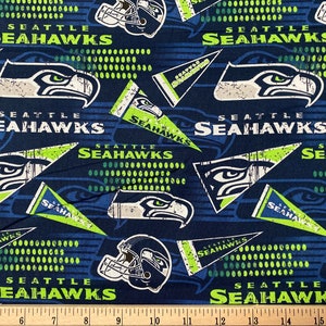 NFL Seattle Seahawks Football, 4 Patterns / Designs, 100% Cotton Fabric ...