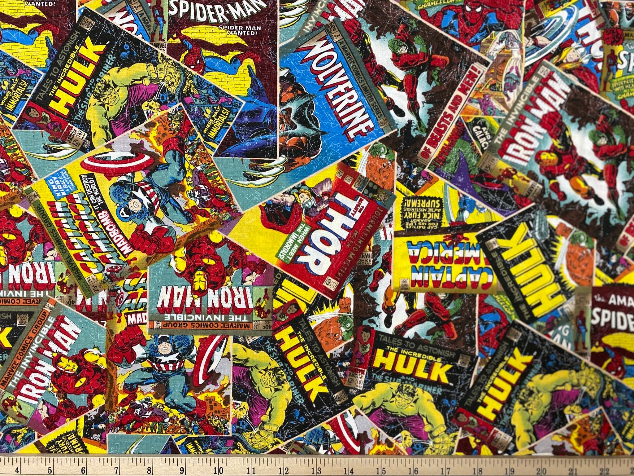 Marvel Comics Retro Comic Book Superhero 100% Cotton Fabric. | Etsy